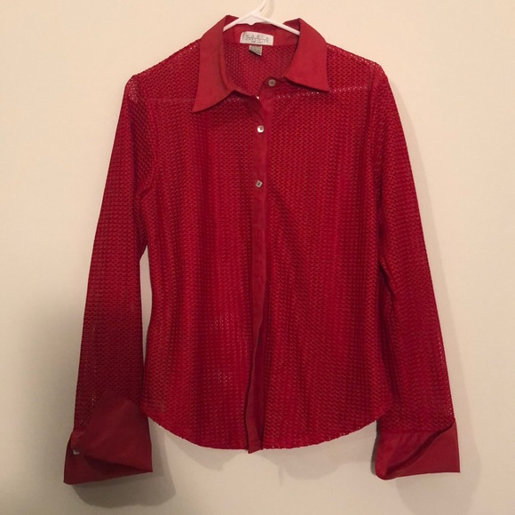Maria Gabrielle | Tops | Red Womens Maria Gabrielle Blouse Xl | Poshmark